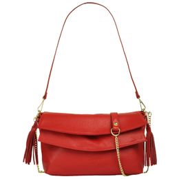 Umh&auml;ngetasche Samantha Look, Damen, Gr. B/H/T: 33cm x 20cm x 6cm onesize, rot, Leder, leicht gl&auml;nzend, unifarben, Taschen Umh&auml;ngetasche, echt Leder, Made in Italy
