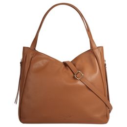 Umh&auml;ngetasche Samantha Look, Damen, Gr. B/H/T: 35cm x 30cm x 14cm onesize, braun (cognac), Leder, clean, Taschen Umh&auml;ngetasche, echt Leder, Made in Italy