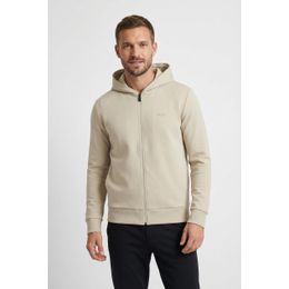 Kapuzensweatjacke BOSS Green "Saggy", Herren, Gr. L, light beige272, Sweatware, Obermaterial: 95% Baumwolle, 5% Elasthan, regular fit h&uuml;ftlang, hoch geschlossener Ausschnitt, weit elastischer Bund, Sweatjacken Kapuzensweatjacke, mit BOSS Aufdruck
