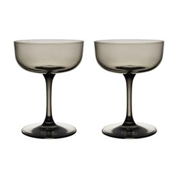 Sektglas "Sektschalen / Dessertschalen Like Glass 100 ml 2er Set", grau (smoke), 2 tlg., Glas, LIKE. BY VILLEROY & BOCH, Trinkgef&auml;&szlig;e, Sektglas