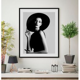 Bild mit Rahmen queence "oder Poster, Evgenia", schwarz (farbe rahmen: schwarz, farbe bild(er): schwarz), B:40cm H:50cm, Acrylglas, Holz, Papier, Bilder, Bild mit Rahmen, HD Premium Druck