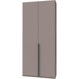 Kleiderschrank wimex "Mugano,in 5 Breiten,2 H&ouml;hen,2 Tiefen, viele Farben, Made in Germany", saharagrau, griffe schwarz, B:90cm H:208cm T:40cm, Holzwerkstoff, Schr&auml;nke, Kleiderschrank, mit langen Griffen aus Metall, mit oder ohne Spiegel