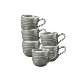 Espressotasse Seltmann Weiden "Espressotassen Terra 0,09 l 6er Set", grau (perlgrau), Porzellan, Trinkgef&auml;&szlig;e, Espressotasse
