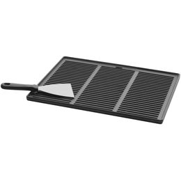 Grillplattenaufsatz Buschbeck "Plancha-Platte mit Grillspachtel", schwarz, B:37cm, Edelstahl, Gusseisen, Kunststoff, Backbleche, Grillplattenaufsatz, f&uuml;r Outdoork&uuml;chen, Gusseisen, B47 x T37 x H5cm