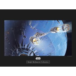 Bild Komar "Star Wars Classic RMQ Death Star Attack", bunt (farbe bild(er): bunt), B:40cm H:30cm, Holz, Papier, Bilder, Bild, Wandbild zur Dekoration im Kinderzimmer - ohne Rahmen