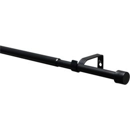 Gardinenstange Gardinia "Gardinenstangen Set Kos", schwarz (schwarz, matt), &Oslash;:19mm, Metall, Gardinenstangen, Gardinenstange, mit Bohren, Schrauben, Wandmontage, Metall, &Oslash; 19/16 mm