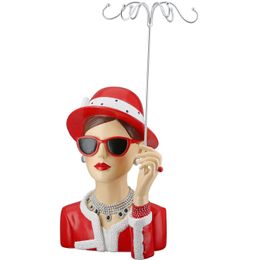 Schmuck Etagere Gilde "Figur; Schmuckst&auml;nder Frau Chloe rot; silberfarben H. 39,5 cm", rot (rot, silberfarben), B:22cm H:39,5cm T:16,5cm, Schmuckst&auml;nder, Schmuck Etagere