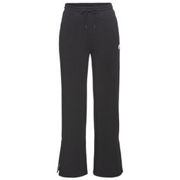 Palazzohose Converse, Damen, Gr. M (38), N-Gr, schwarz, Jersey, Obermaterial: 95% Baumwolle, 5% Polyester, unifarben, Hosen Palazzohose