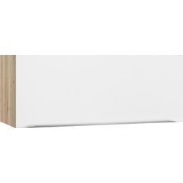 Klapph&auml;ngeschrank KOCHSTATION "KS-Aken", wei&szlig; (wei&szlig;, wildeiche nachbildung), B:90cm H:35,2cm T:34,6cm, Schr&auml;nke, Klapph&auml;ngeschrank