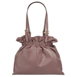 Shopper Samantha Look, Damen, Gr. B/H/T: 25cm x 25cm x 10cm onesize, rosa (alt, rosa), Leder, unifarben, Taschen Shopper, echt Leder, Made in Italy