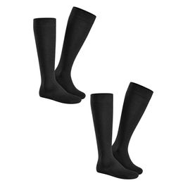 Kniestr&uuml;mpfe Hudson "Kniestrumpf Only 2-Pack", Herren, Gr. 43-46, schwarz (schwarz 0005), Obermaterial: 75% Baumwolle CO. 23% Polyamid PA. 2% Elasthan EL., Socken Kniestr&uuml;mpfe