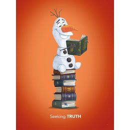 Bild Komar "Frozen Olaf Reading", bunt (farbe bild(er): bunt), B:30cm H:40cm, Holz, Papier, Bilder, Bild, Wandbild zur Dekoration im Kinderzimmer - ohne Rahmen