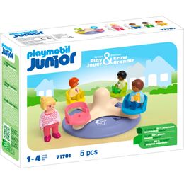 Konstruktions-Spielset Playmobil "Zahlenkarussell (71701), JUNIOR", bunt, Spielbausteine, Baby, Kunststoff, Konstruktions-Spielset, Made in Europe