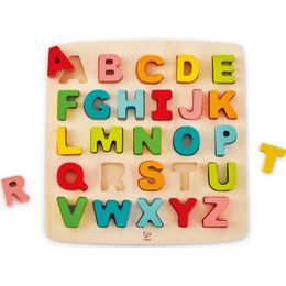 Steckpuzzle HAPE "Puzzle mit Gro&szlig;buchstaben", bunt, Puzzles, KinderB:29cm H:28cm, Holz, Steckpuzzle, B:29cm H:28cm