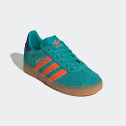 Sneaker adidas originals "GAZELLE", Damen, Gr. 28, lila (pure teal, impact orange, collegiate lila), Leder, Synthetik, Schuhe Sneaker, f&uuml;r Kinder