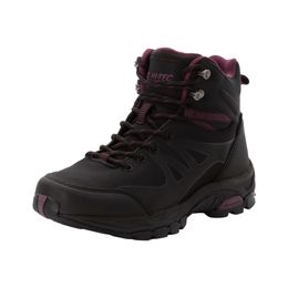 Wanderschuh Hi-Tec "Jackdaw Mid WP W", Damen, Gr. 36, schwarz (schwarz, burgundy), Synthetik, Textil, mehrfarbig, Schuhe Wanderschuh, extra bequem
