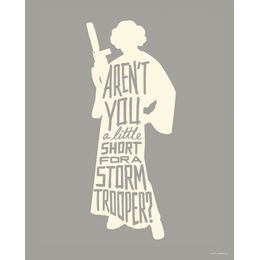 Bild Komar "Star Wars Silhouette Quotes Leia", bunt (farbe bild(er): bunt), B:40cm H:50cm, Holz, Papier, Bilder, Bild, Wandbild zur Dekoration im Kinderzimmer - ohne Rahmen