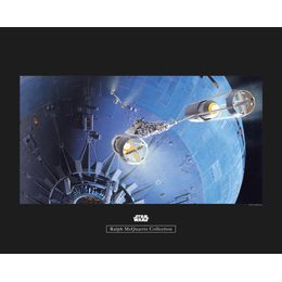 Bild Komar "Star Wars Classic RMQ Death Star Attack", bunt (farbe bild(er): bunt), B:50cm H:40cm, Holz, Papier, Bilder, Bild, Wandbild zur Dekoration im Kinderzimmer - ohne Rahmen