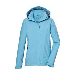 Outdoorjacke Killtec "KOS 51 WMN JCKT", Damen, Gr. 50, blau, Obermaterial: 100% Polyester;Futter: 100% Polyester, Jacken Outdoorjacke, Damenjacke: wasserdicht, atmungsaktiv, verstellbar, abnehmbare Kapuze
