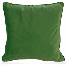 HOCK Dekokissen H.O.C.K. "Nobile Samt", gr&uuml;n (lime, unifarben), B:60cm L:60cm, Polyester, Dekokissen_Sitzkissen_Kissenh&uuml;llen, Dekokissen, Kissenh&uuml;lle mit F&uuml;llung, 1 St&uuml;ck