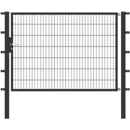 Zauneinzelt&uuml;r Alberts "Flexo", grau (anthrazit), B:200cm H:140cm, Stahl, Tore, Zauneinzelt&uuml;r, 200 cm Breite, in versch. H&ouml;hen