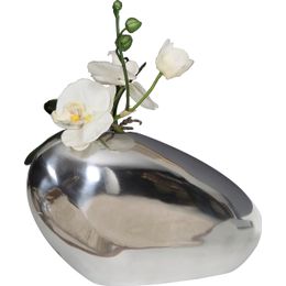 Dekovase Home Affaire "Rock", silber (silberfarben), B:41cm H:23cm T:13cm, Aluminium, Vasen, Dekovase