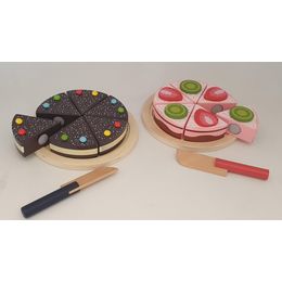 Spiellebensmittel Tanner "Schoko- und Erdbeertorte", bunt, Kaufladensortimente, Kinder, Holz, Spiellebensmittel