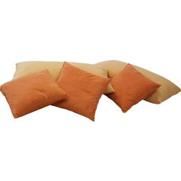 Dekokissen, orange (gelb, terrakotta, unifarben), B:40cm L:40cm, Polyester, Westfalia Schlafkomfort, Dekokissen_Sitzkissen_Kissenh&uuml;llen, Dekokissen, (5 Stck.)