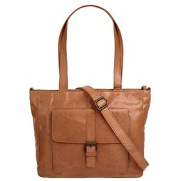 SPIKES & SPARROW Shopper SPIKES & SPARROW, Damen, Gr. B/H/T: 30cm x 23cm x 7cm onesize, braun (cognac), Leder, leicht gl&auml;nzend, unifarben, Taschen Shopper, echt Leder