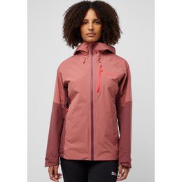 Funktionsjacke Jack Wolfskin "EAGLE PEAK 2L JKT W", Damen, Gr. XXL (48), rot (mineral, rot), Hauptmaterial: 100% Polyester (recycled). Kontrast: 100% Polyester (recycled). Futter: 100% Polyester (recycled), Jacken Funktionsjacke