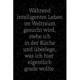 Wanddekoobjekt queence "Weltraum und K&uuml;che", schwarz (schwarz, wei&szlig;), B:20cm H:30cm T:0,1cm, Stahl, Wanddekoobjekte, Wanddekoobjekt, Stahlschild, Blechschild, Spruch, Witzig, Wanddeko, retro, 20x30cm