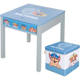 Kindersitzgruppe Roba "Paw Patrol", blau, Sitzm&ouml;bel-Sets, Kinder, B/H/T: 55cm x 55cm x 55cm, Kindersitzgruppe, mit Tisch und Sitzhocker, B:55cm H:55cm T:55cm