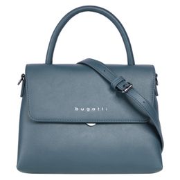 Henkeltasche Bugatti "ALMATA", Damen, Gr. B/H/T: 23cm x 16cm x 8cm onesize, blau, Kunstfaser, clean, Taschen Henkeltasche