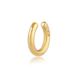 Ohrklemme Elli "Ohrringe Earcuff Single Rund Basic 925 Silber" Gr. 13, gold, Ohrringe, Damen, ohne Stein, Silber 925 (Sterlingsilber), Ohrklemme