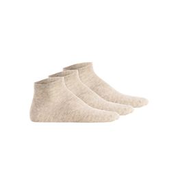 Sneakersocken Hudson "Socken SIMPLY&sup3; 3-PACK SNEAKER 3er Pack", Damen, Gr. 43-46, beige (beige meliert), Obermaterial: 80% Baumwolle CO. 18% Polyamid PA. 2% Elasthan EL., Socken Sneakersocken
