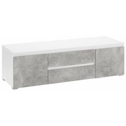 Kommode PAROLI "Joker", wei&szlig; (wei&szlig;, beton), B:141cm H:42cm T:44,5cm, Sideboards, Kommode, Breite 141 cm