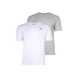 T-Shirt Fila "T-Shirt BROD tee / double pack 2er Pack", Damen, Gr. XL, wei&szlig; (wei&szlig;, grau), Obermaterial: 100% Baumwolle CO., Shirts T-Shirt