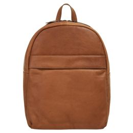 XZONE Laptoprucksack X-ZONE, Gr. B/H/T: 30cm x 23cm x 8cm, onesize, braun (cognac), Leder, Rindsleder, unifarben, Rucks&auml;cke Laptoprucksack, echt Leder
