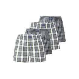 Webboxer Tom Tailor "Web-Boxershorts 4er Pack", Herren, Gr. S, bunt (blau, gr&uuml;n, wei&szlig;), Obermaterial: 100% Baumwolle CO., Unterhosen Webboxer