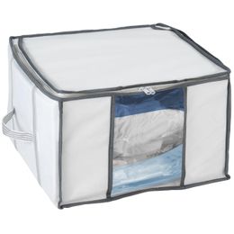 Unterbettkommode Wenko "Vakuum Soft Box S", wei&szlig; (transparent, wei&szlig;), B:40cm H:25cm T:42cm, Kunststoff, Aufbewahrungsboxen, Unterbettkommode, integrierte Vakuum-Tasche & Blitzventil, bis zu 75 % Platzersparnis