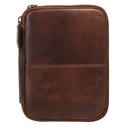 XZONE Kulturbeutel X-ZONE, Herren, Gr. B/H/T: 23cm x 17cm x 7cm onesize, braun (cognac), Leder, used, Taschen Kulturbeutel, echt Leder