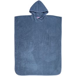 W&ouml;rner Badeponcho W&Ouml;RNER "Badeponcho Uni" Gr. L, blau (dunkelblau), L:100cm, Baumwolle, Hausm&auml;ntel, Badeponcho, maschinenwaschbar, trocknergeeignet