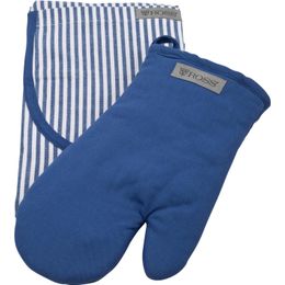 Grillhandschuhe Ross "Exclusiv", blau, 100% Baumwolle, Topflappen, Grillhandschuhe, inkl. Latzsch&uuml;rze, 100% Baumwolle
