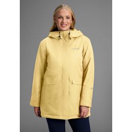 Winterjacke Maier Sports "DA-MANTEL MTEX EL. LISBON COAT", Damen, Gr. 50, gelb finch, Obermaterial: 100% Polyester, Jacken Winterjacke, Wasser- & Winddicht & Atmungsaktiv