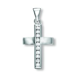 Kettenanh&auml;nger ONE ELEMENT "Zirkonia Kreuz Anh&auml;nger aus 925 Silber", silber, Schmuckanh&auml;nger, Damen, Silber 925 (Sterlingsilber), Kettenanh&auml;nger