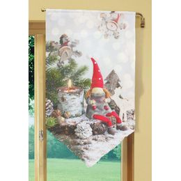 Scheibengardine Home Wohnideen "WEIHNACHTSWICHTEL" Gr. 1, rot, B:60cm H:100cm, Voile, Polyester, Gardinen, Scheibengardine, HxB: 100x60