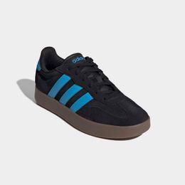 Sneaker adidas Sportswear "BARREDA", Herren, Gr. 44,5, core schwarz, lucid aquamarine, gum5, Leder, Synthetik, Schuhe Sneaker, inspiriert vom Design des adidas handball spezial