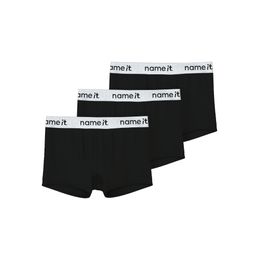 Trunk name it "NKMBOXER 3P", Jungen, Gr. 122 (128), 3 Stk., wei&szlig; (schwarzdetail:hellwei&szlig; waistband), Jersey, Obermaterial: 95% Baumwolle, 5% Elasthan, unifarben, eng, Unterhosen Trunk, eng, Jersey, Logoschriftzug, angesetztes B&uuml;ndchen