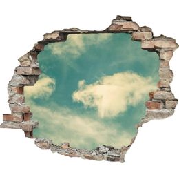 Wandtattoo queence "Wolken", blau, B:60cm H:50cm T:0,1cm, Wandtattoos, Wandtattoo, Wandsticker, Wandbild, selbstklebend, 3D, Wanddurchbruch