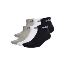 Kurzsocken adidas originals "Socken Linear Cushioned Ankle 6er Pack", Damen, Gr. 43-45, bunt (schwarz, grau, wei&szlig;), Obermaterial: 71% Baumwolle CO. 26% Polyester PES. 2% Elasthan EL. 1% Nylon NY., Socken Kurzsocken